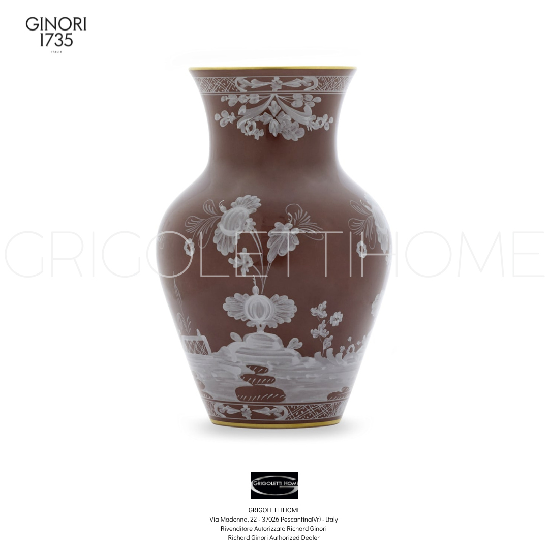 Vaso Ming h 25 cm – Oriente Italiano Marrone Castagna – Richard Ginori ...